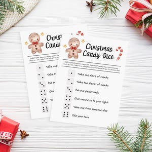 Christmas Candy Dice Game, Christmas Party Games for Kids, Printable ...
