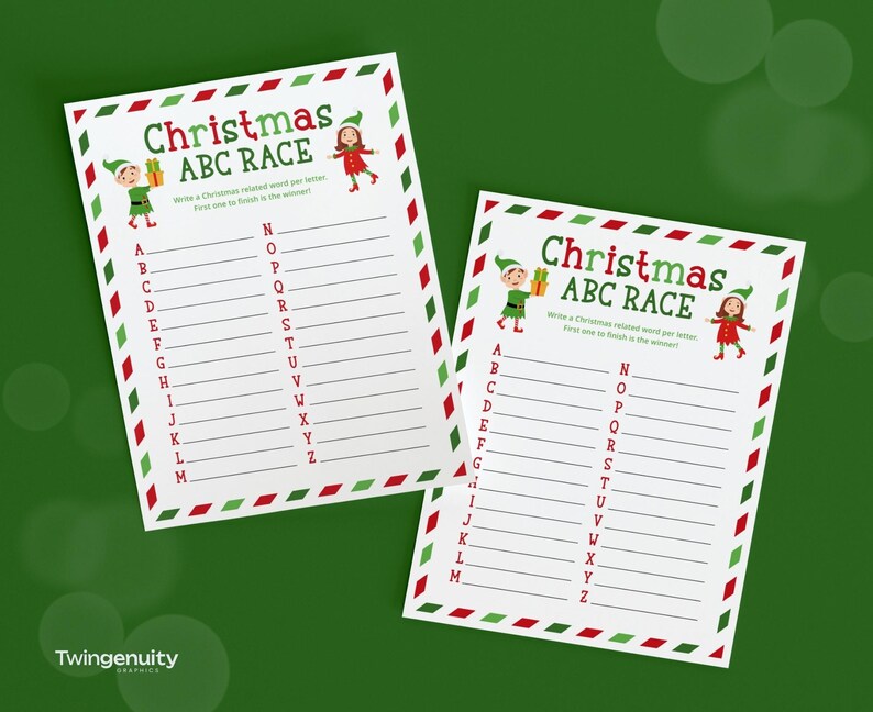 Christmas Games, Christmas Item Race, ABC Christmas Category Race Game ...