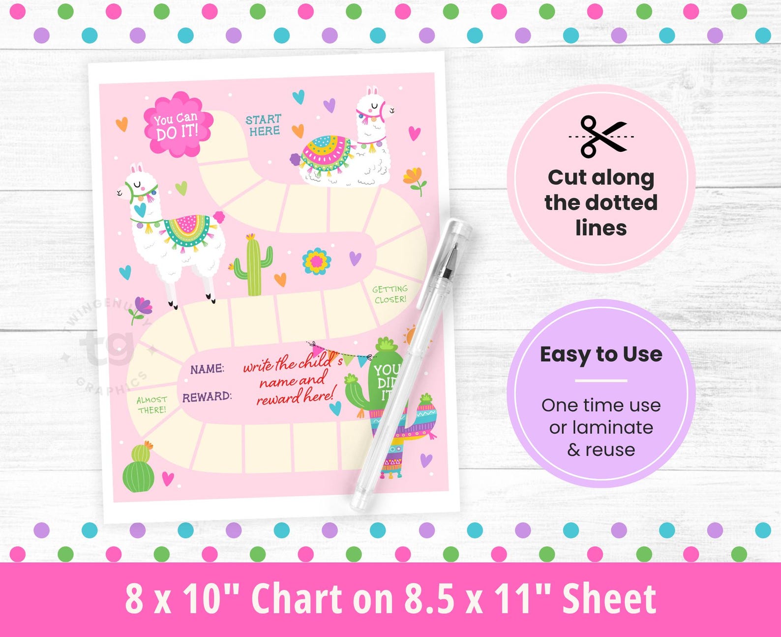 Printable Llama Reward Chart, Llama Reward Chart Kids, Llama Behavior ...