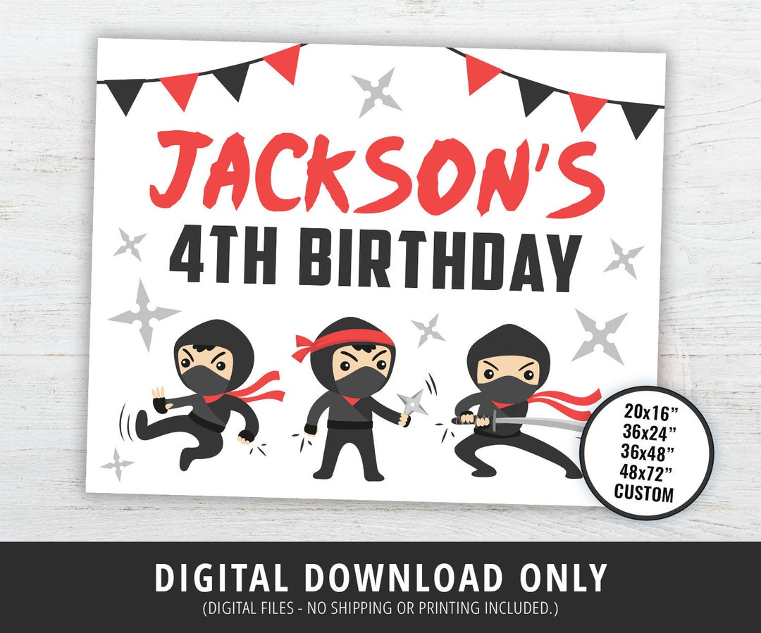 Ninja Backdrop, Ninja Birthday Backdrop, Ninja Birthday Banner, Ninja ...