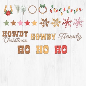 Western Christmas Clipart, Cowboy Santa, Howdy, Retro Western Holiday ...