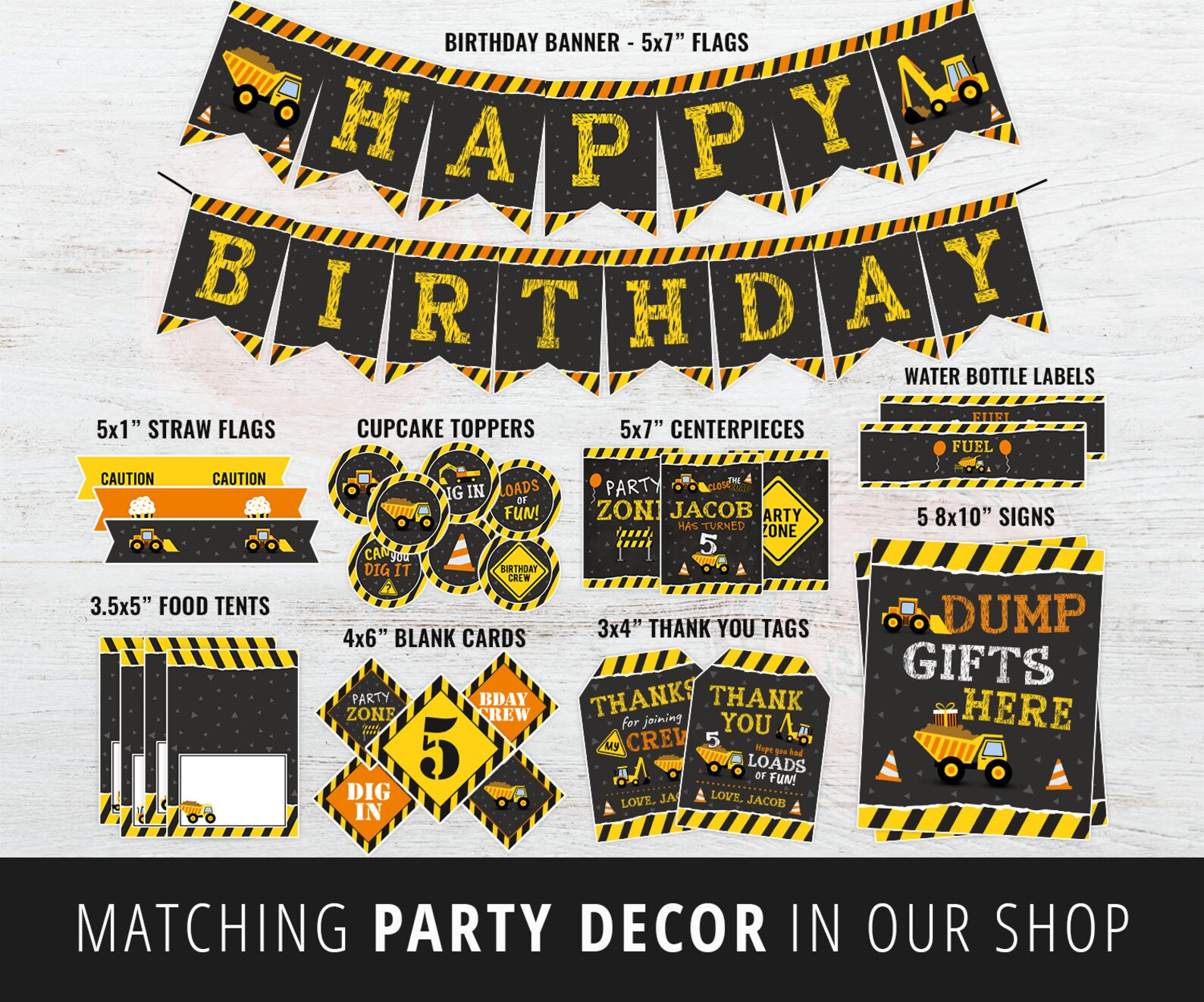 Construction Birthday Signs Construction Party Signs | Etsy