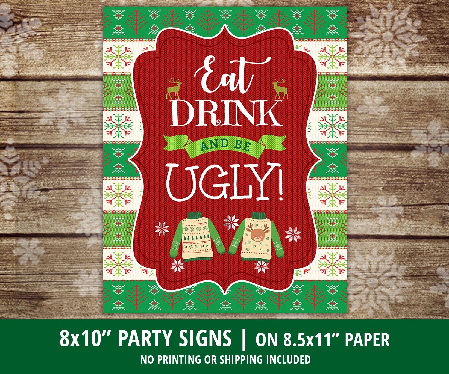 Ugly Sweater Party Signs Ugly Christmas Sweater Party Signs - Etsy