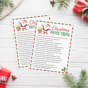 Christmas Movie Trivia Game Printable, Christmas Trivia Game, Christmas ...