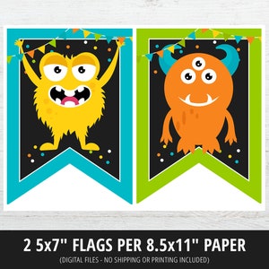 Little Monster Birthday Banner, Monster Party Decoration, 1st Birthday ...