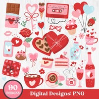 Cute Love Bug PNG Clipart Bundle, Transparent Backgrounds, Digital ...