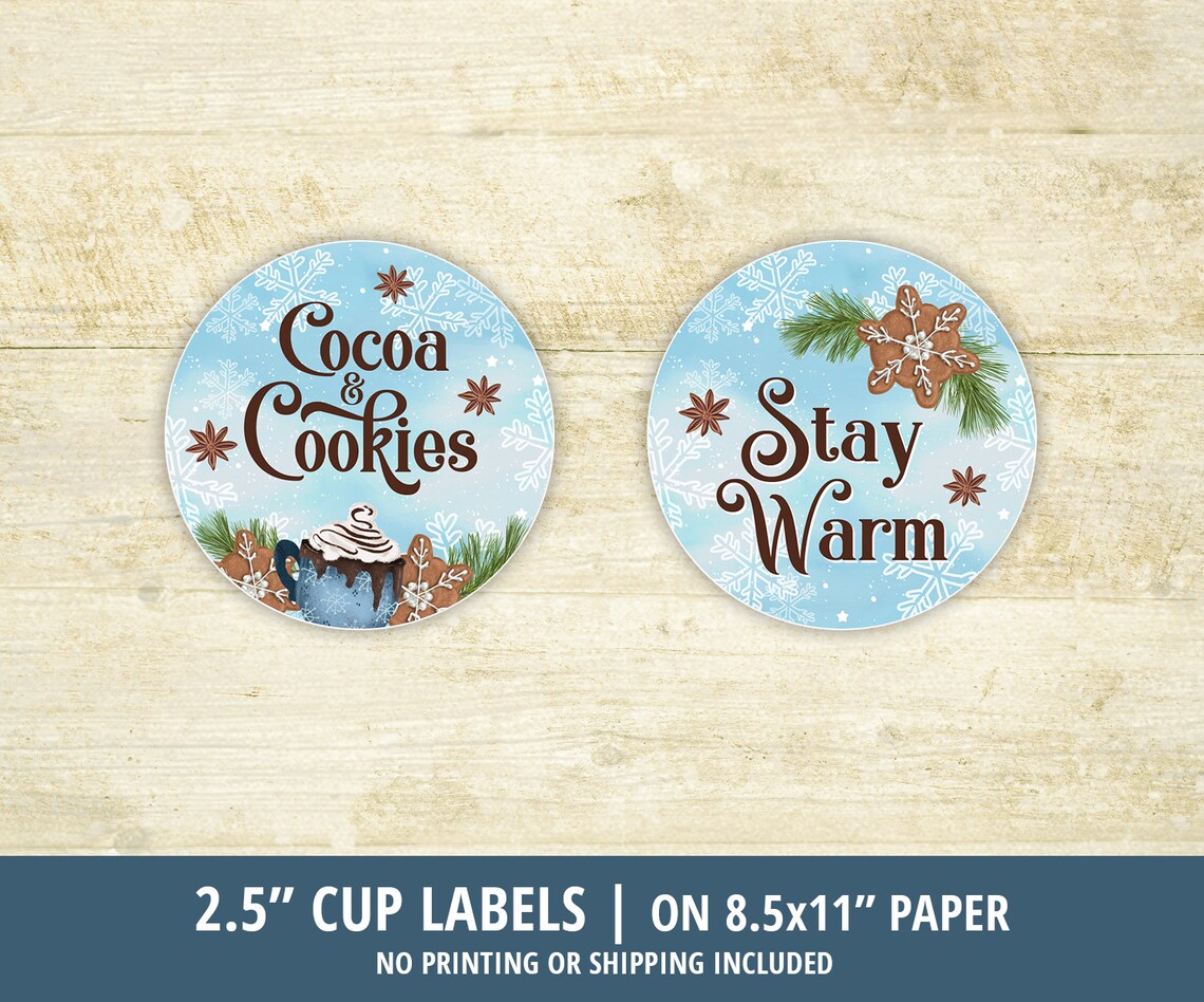 Hot Cocoa and Cookies Bar Printable Kit Hot Cocoa Party Hot | Etsy
