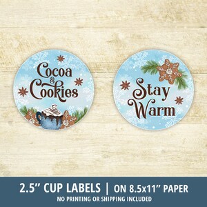 Hot Cocoa and Cookies Bar Printable Kit, Hot Cocoa Party, Hot Chocolate ...