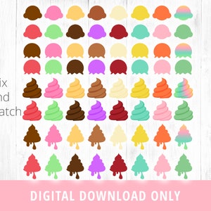 120+ Ice Cream Clipart, Build Your Own Ice Cream Cone Clip Art Set ...