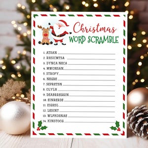 Printable Christmas Word Scramble Game, Christmas Printable Games, Fun ...
