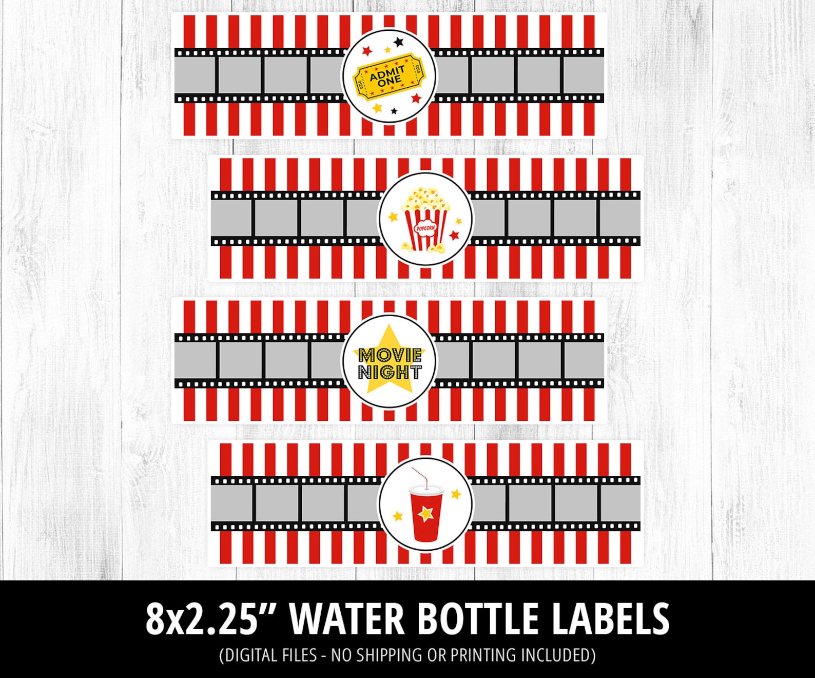 Movie Party Decorations Printable, Movie Night Birthday Party Decor ...