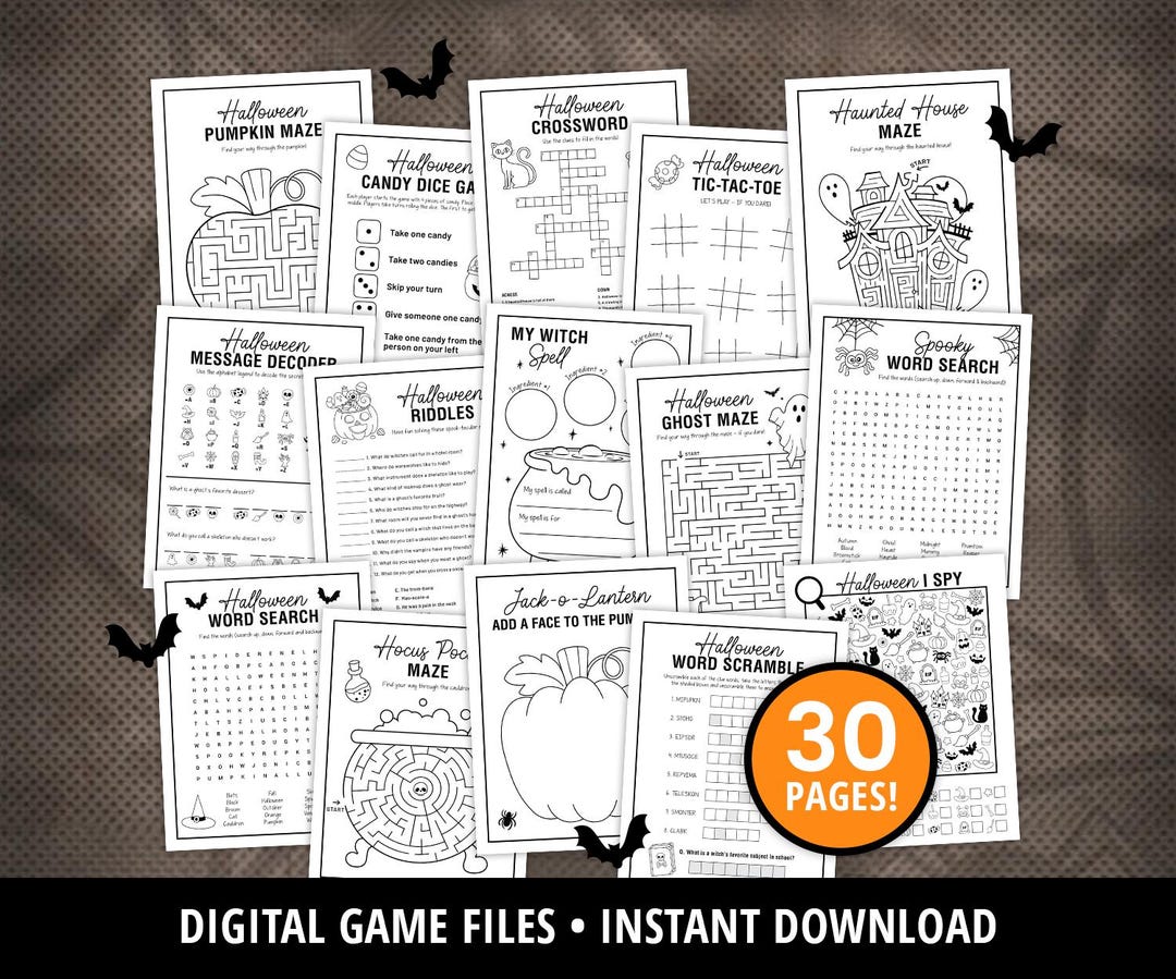Printable Kids Halloween Activities, Halloween Party Games Kids ...