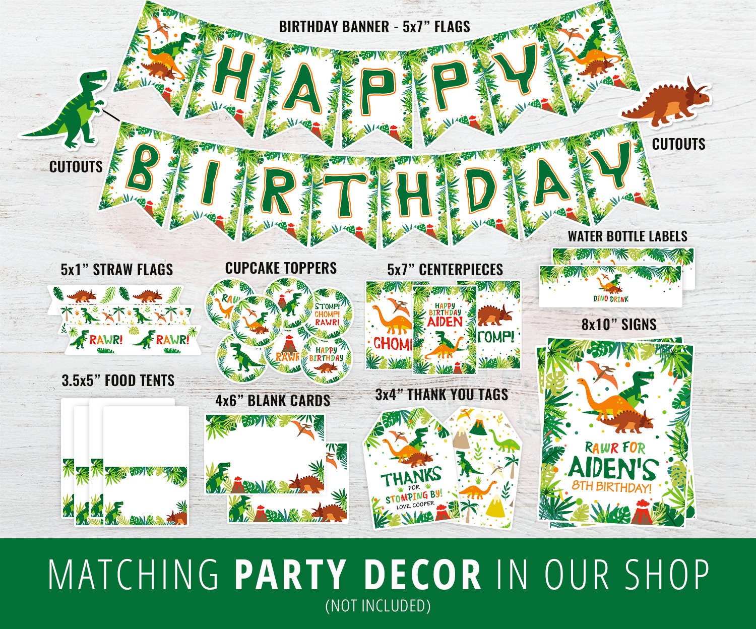 Dinosaur Party Signs, Dinosaur Birthday Decorations, Welcome Sign ...