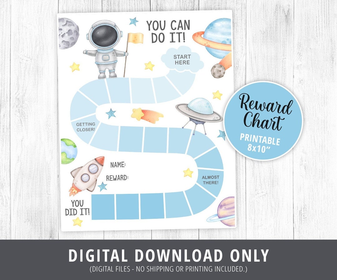Printable Outer Space Reward Chart, Space Reward Chart Kids, Space ...