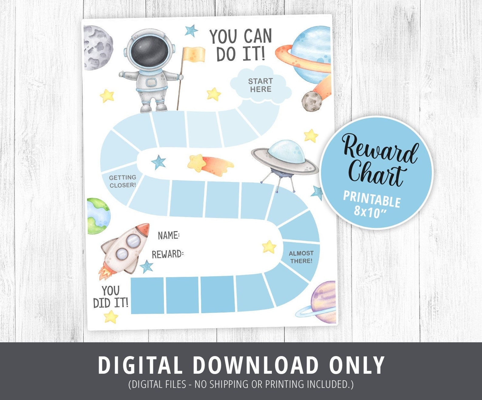 Printable Outer Space Reward Chart Space Reward Chart Kids - Etsy