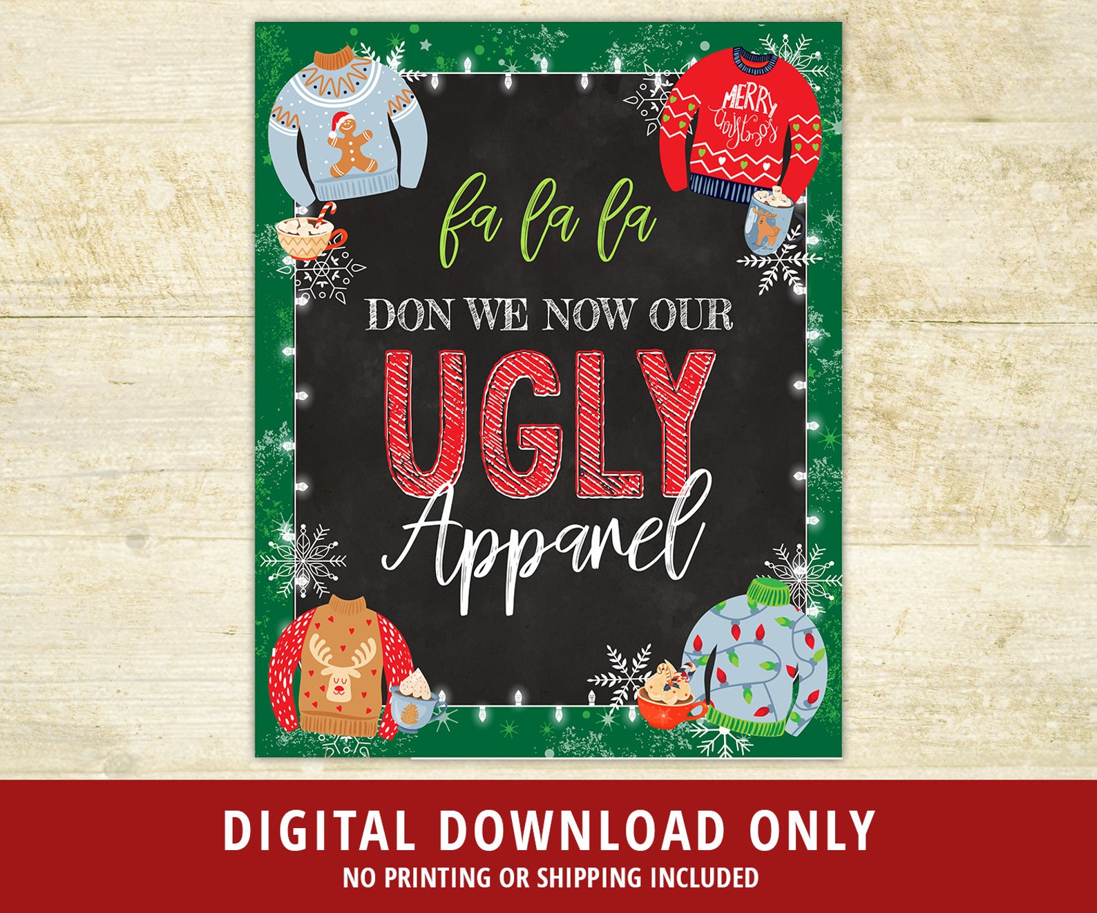 Ugly Christmas Sweater Party Signs Ugly Sweater Party Signs | Etsy