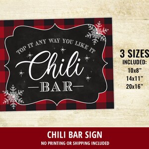 Chili Bar Kit, Chili Bar Sign, Lumberjack Chili Bar, Chili Bar Sign and ...