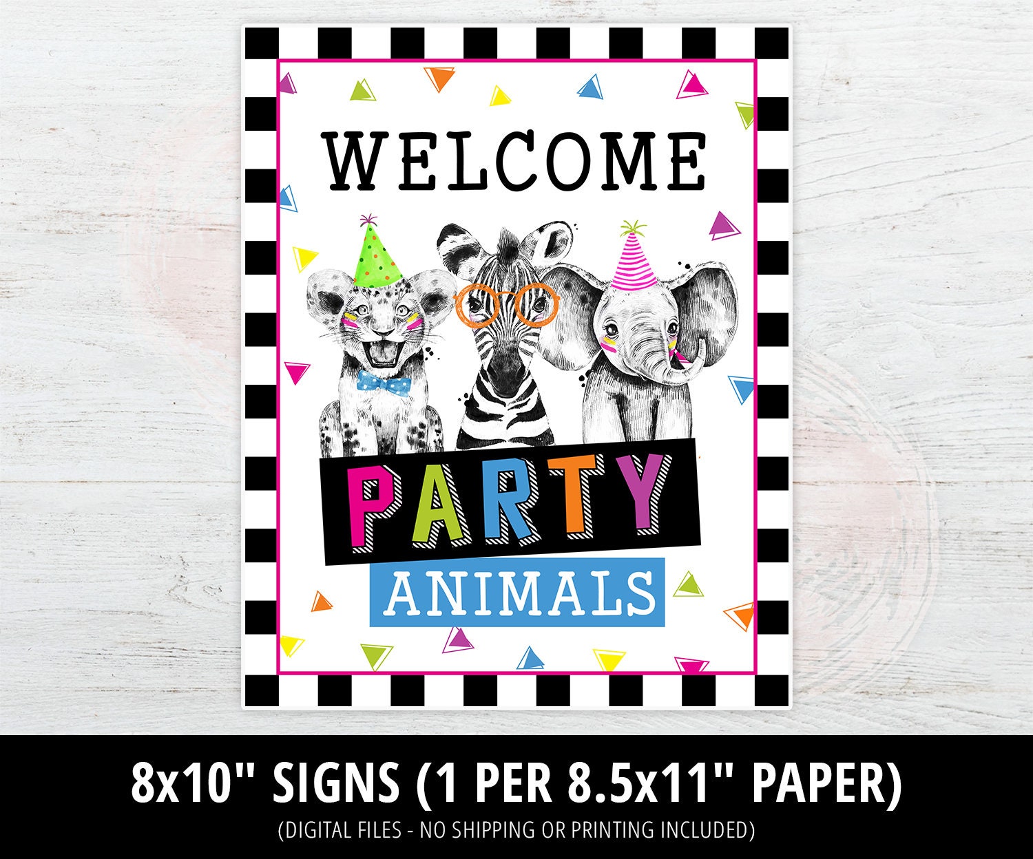 Party Animals Party Signs Party Animals Birthday Decor | Etsy