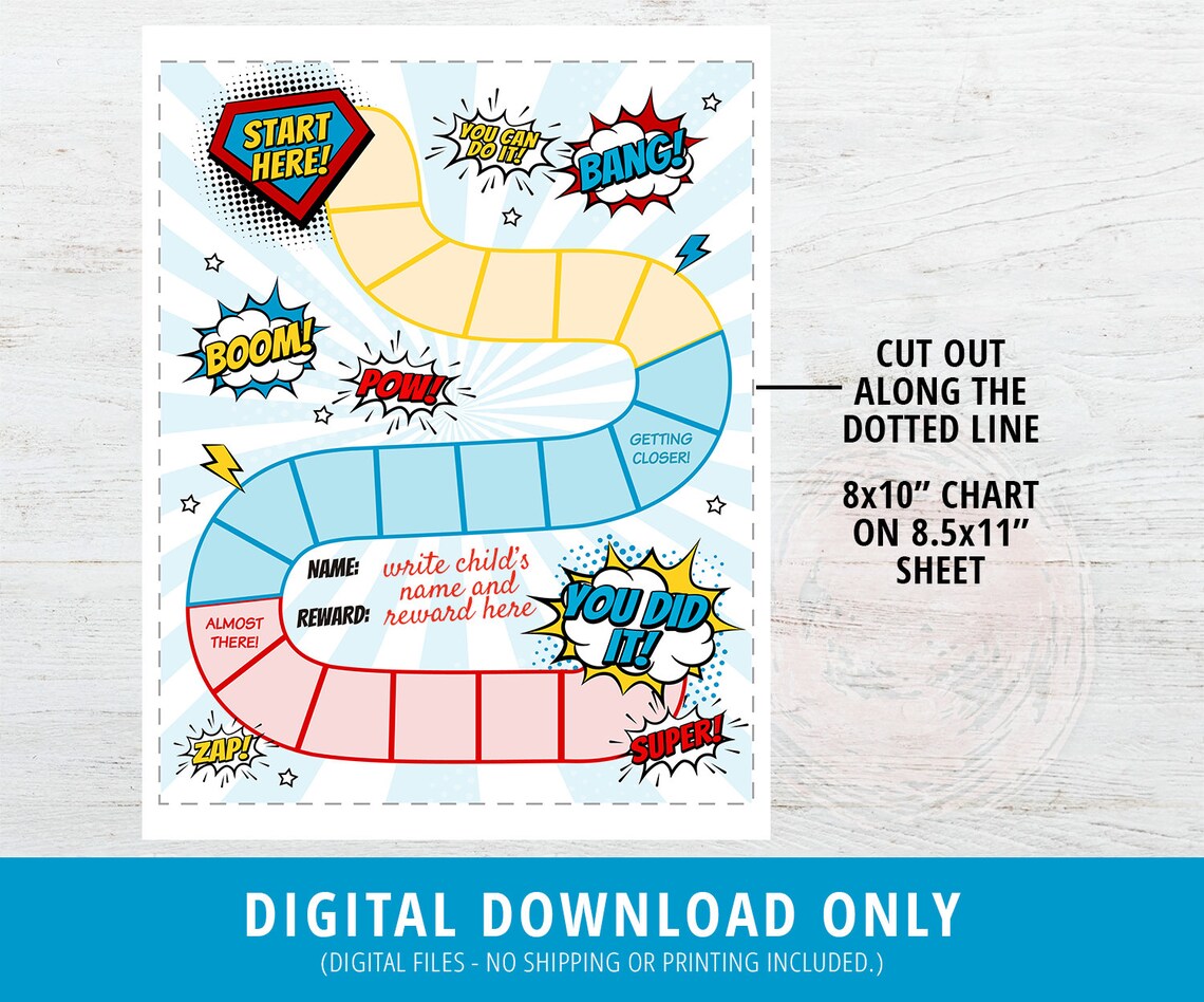 Printable Superhero Reward Chart Superhero Reward Chart Kids - Etsy