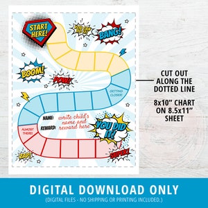 Printable Superhero Reward Chart, Superhero Reward Chart Kids ...