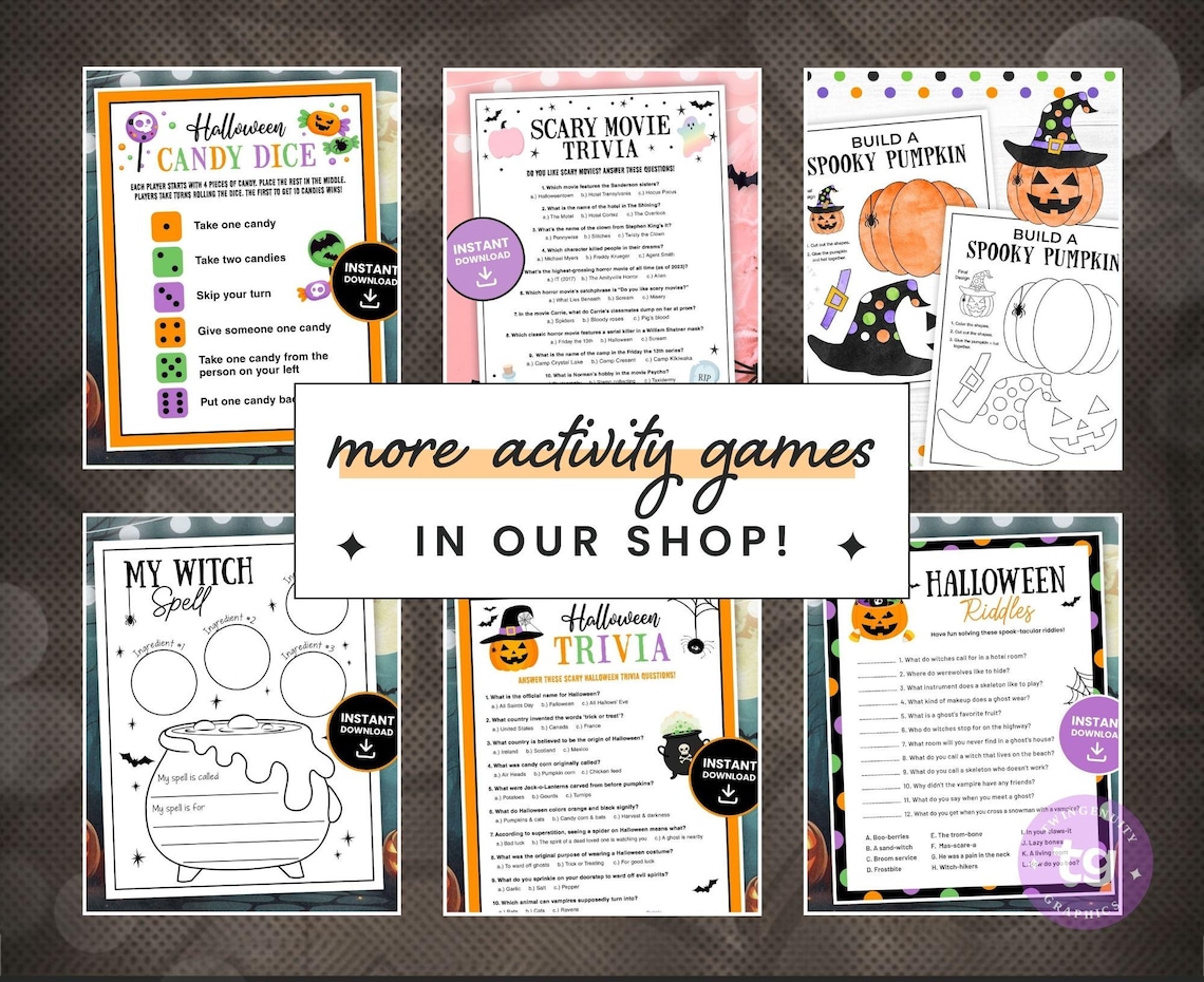 Halloween Games Bundle Printable, Halloween Activities, Halloween Party ...