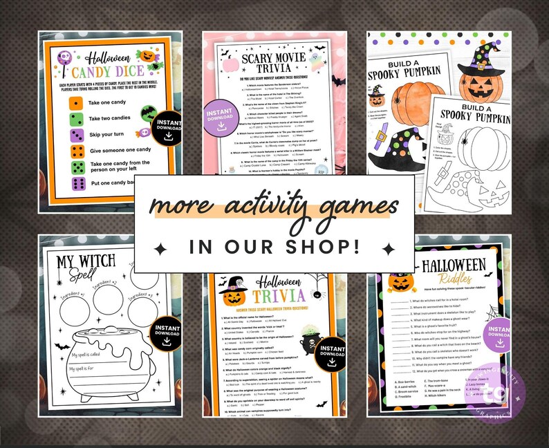 Halloween Games Bundle Printable, Halloween Activities, Halloween Party ...