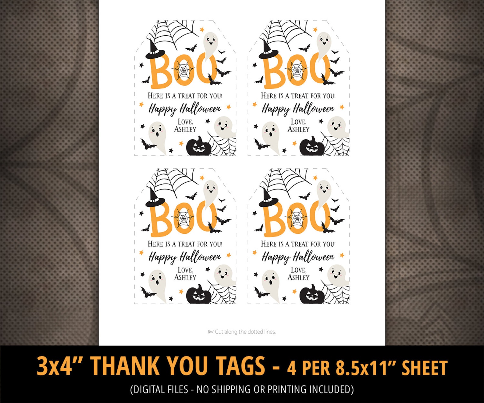 Halloween Thank You Tags Printable Halloween Favor Tags - Etsy
