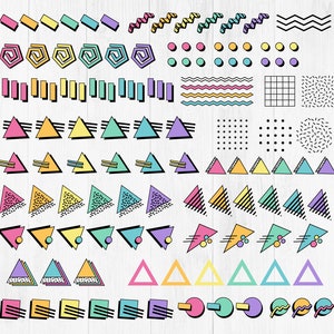90s Elements Clipart Bundle, Retro 90s Clipart, Nineties Nostalgia, 90s ...