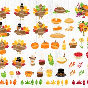 Thanksgiving Clipart, Turkey Clipart, Fall Autumn Clipart, Cute Turkey ...