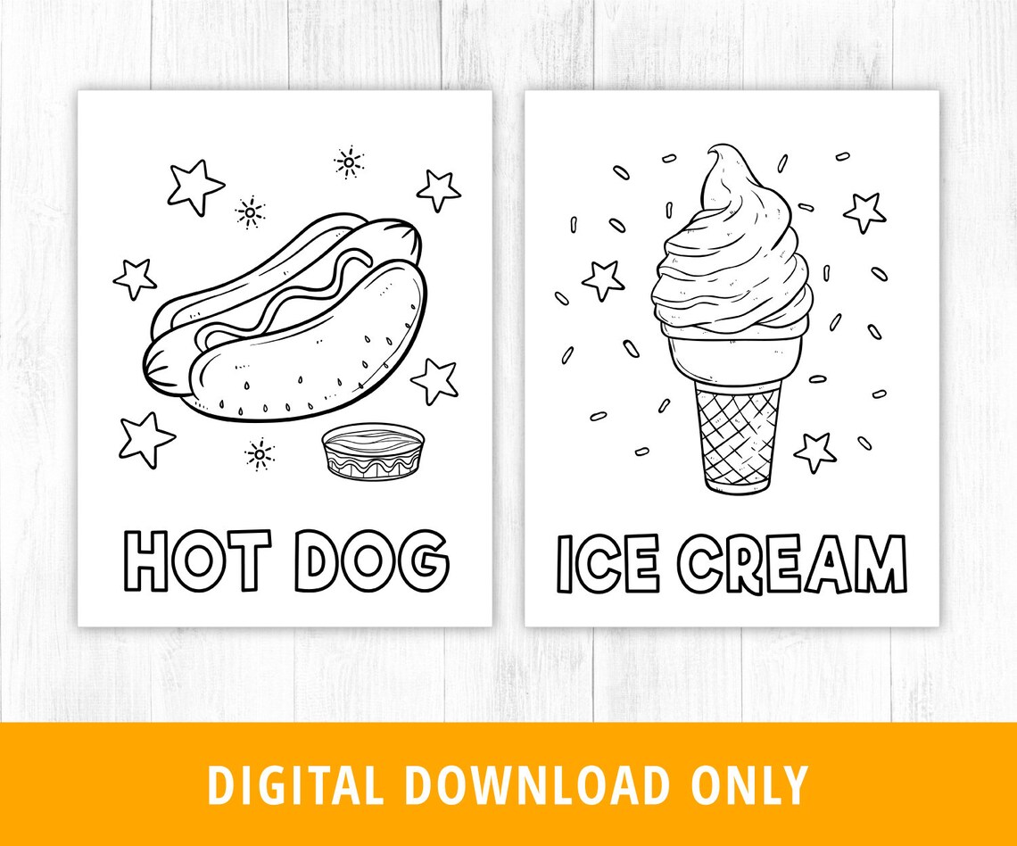 Fast Food Coloring Pages Food Coloring Pages Printable - Etsy
