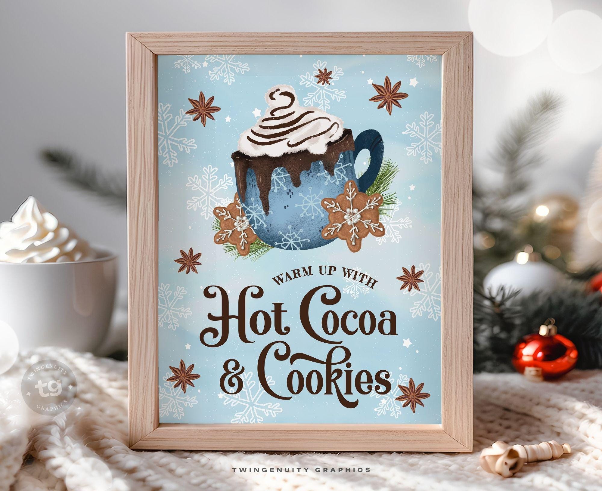 Hot Cocoa and Cookies Bar Printable Kit, Hot Cocoa Party, Hot Chocolate ...