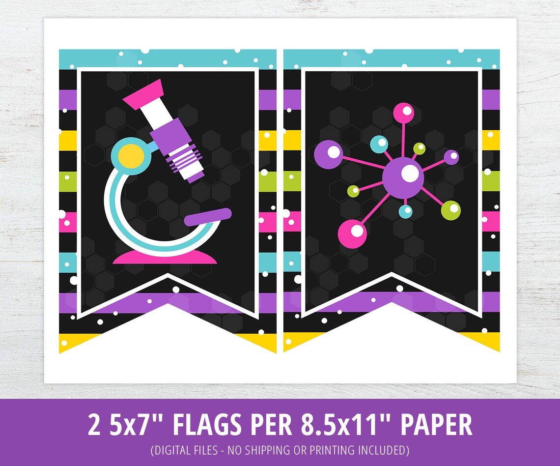Science Birthday Banner Science Party Banner Science - Etsy