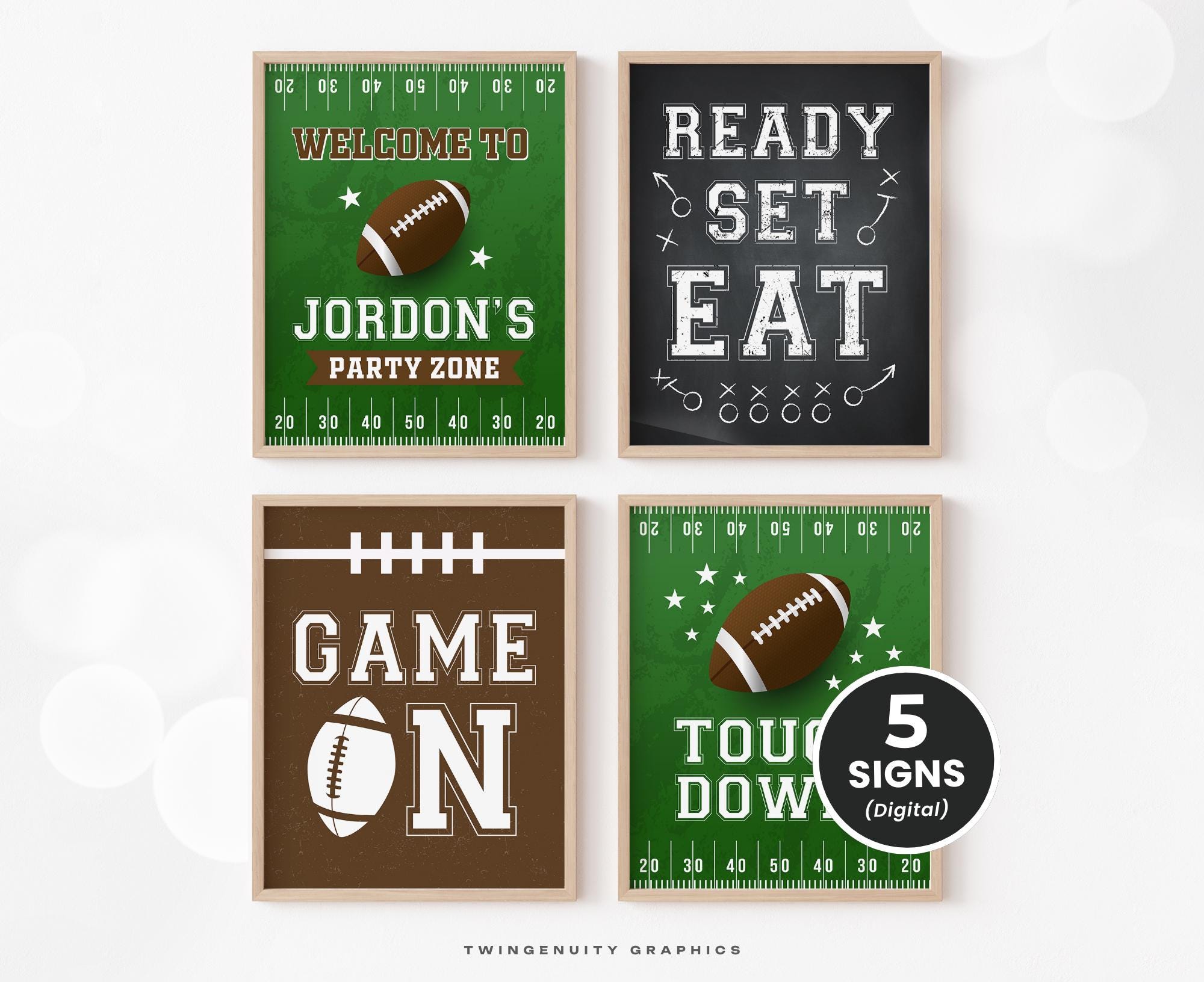 Football Party Signs, Football Birthday Party Signs, Football Welcome ...