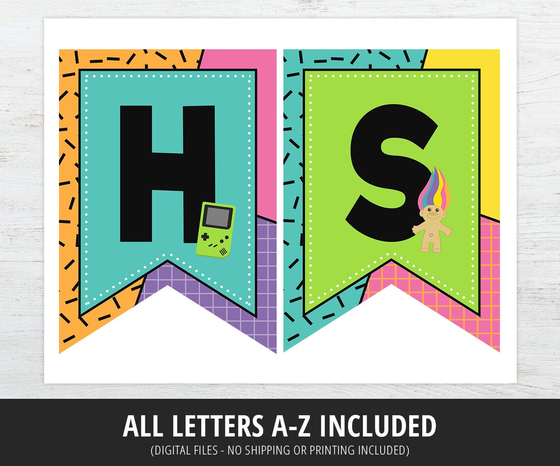 90s Birthday Banner 90s Party Banner 90s Party Decorations | Etsy