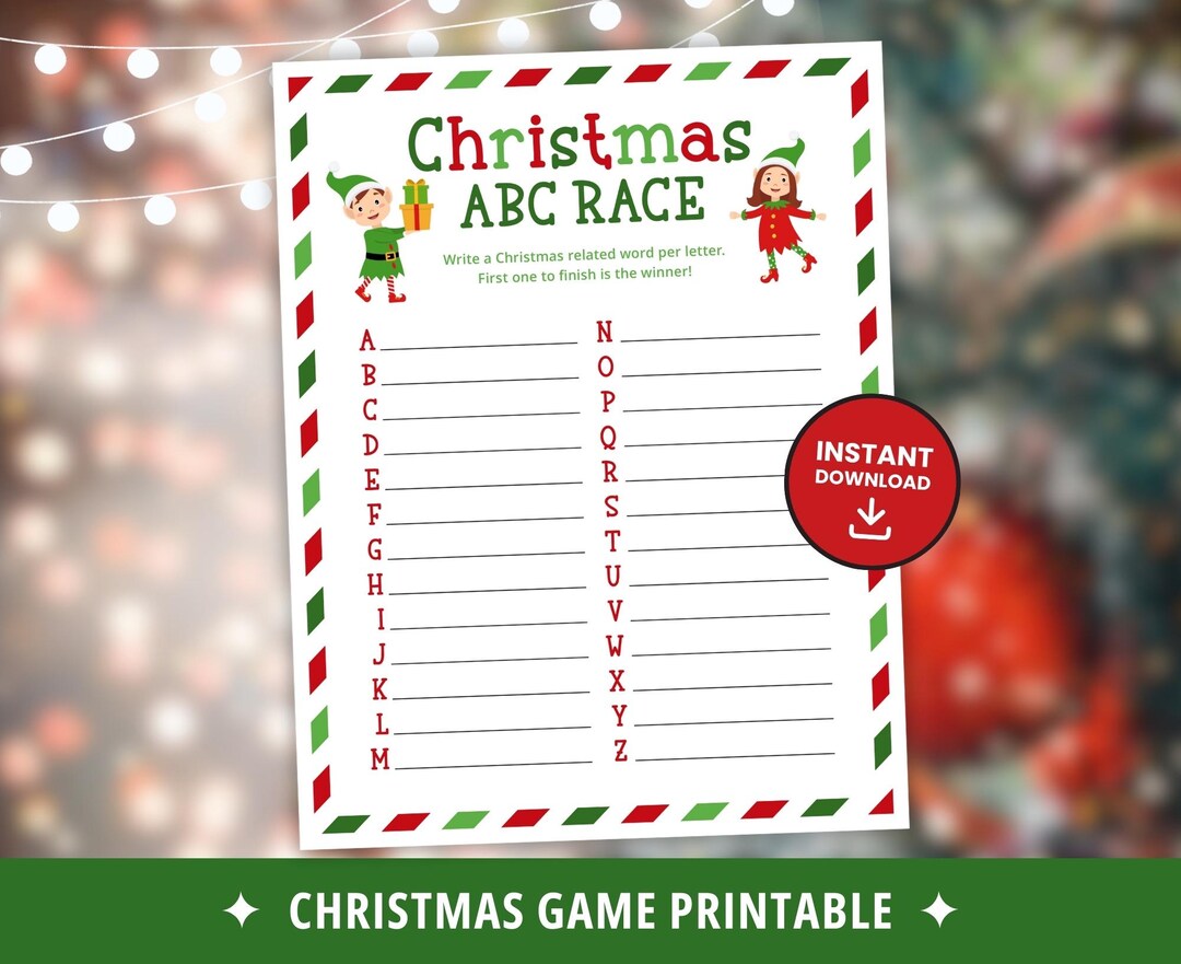 Christmas Games, Christmas Item Race, ABC Christmas Category Race Game ...