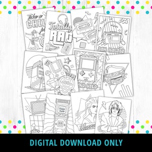 80s Coloring Pages Printable, Back to the 80s, Nostalgia Coloring Page ...