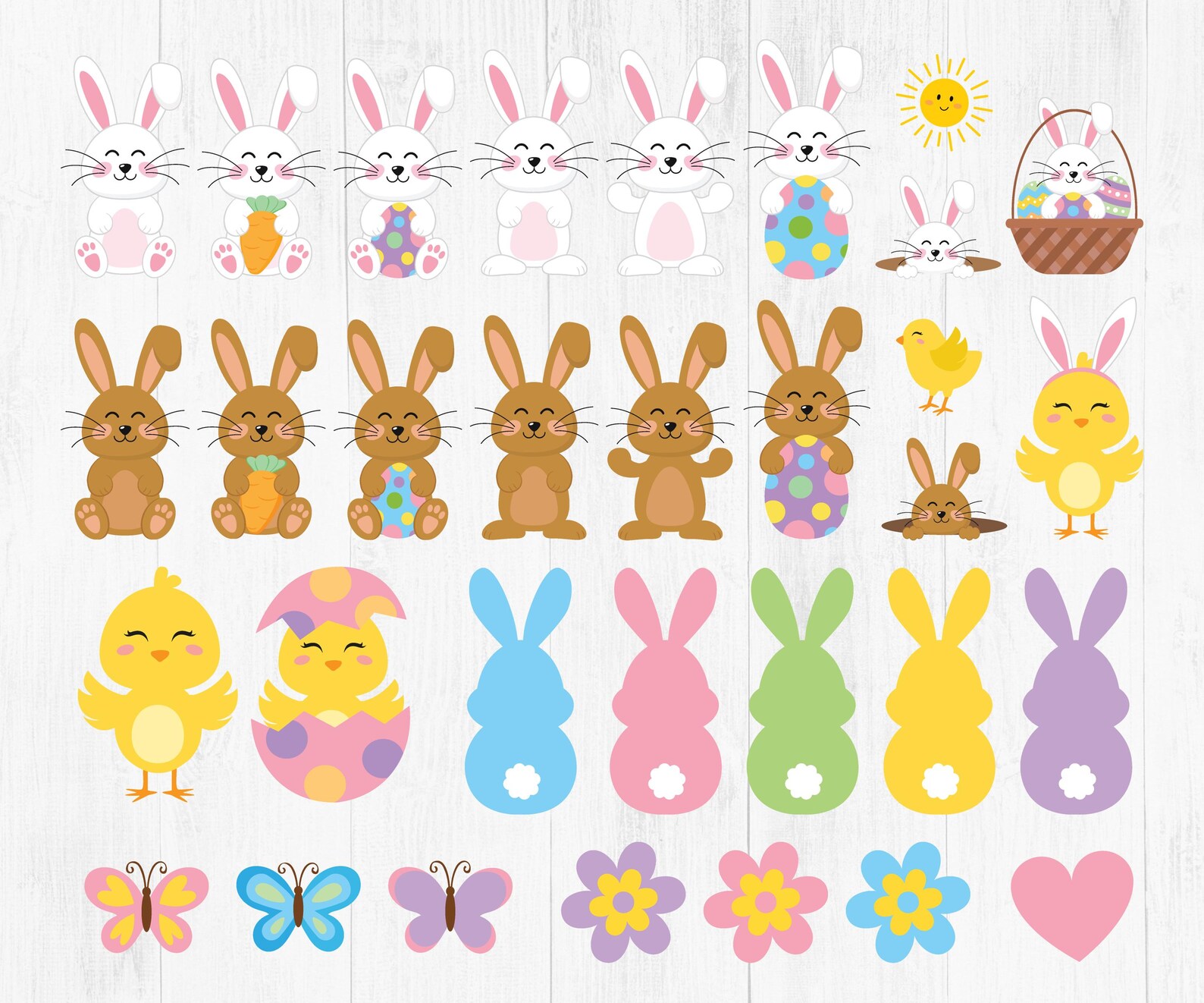 Easter Clipart, Easter Clipart Bundle, Bunny Clipart, Easter Chicks ...