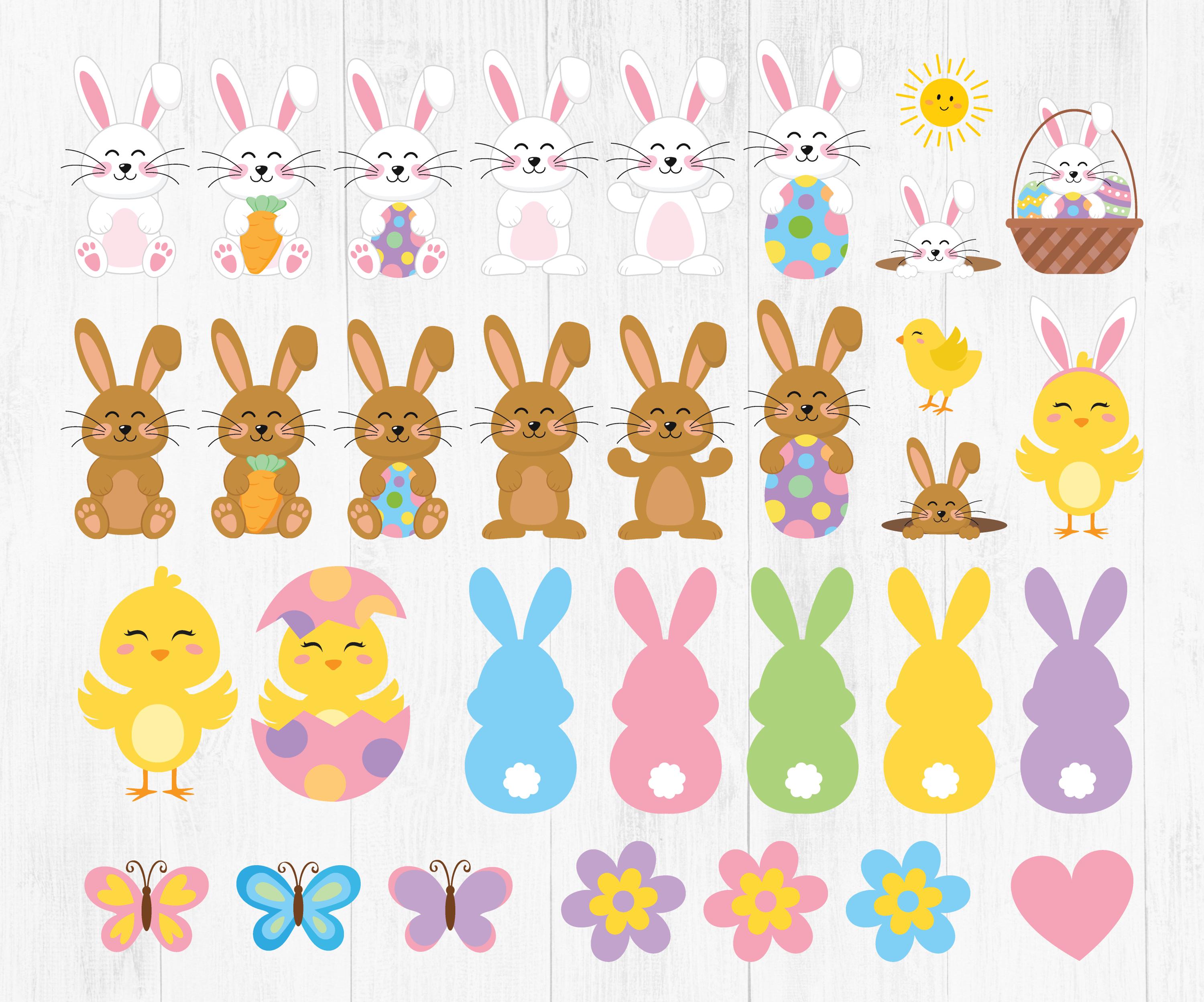 Easter Clipart, Easter Clipart Bundle, Bunny Clipart, Easter Chicks ...