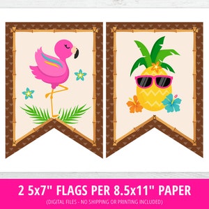 Luau Banner, Luau Party Banner, Hawaiian Bunting Banner, Luau Birthday ...