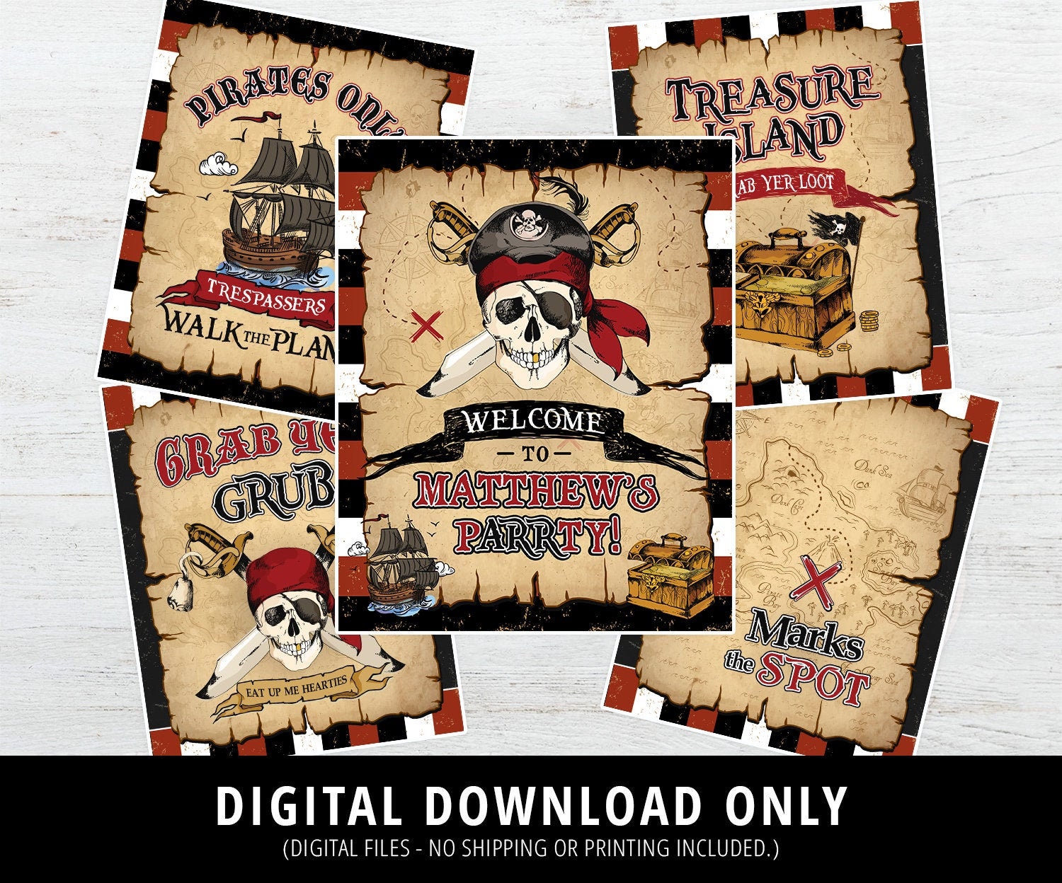 Pirate Party Signs Pirate Birthday Decor Pirate Decorations - Etsy