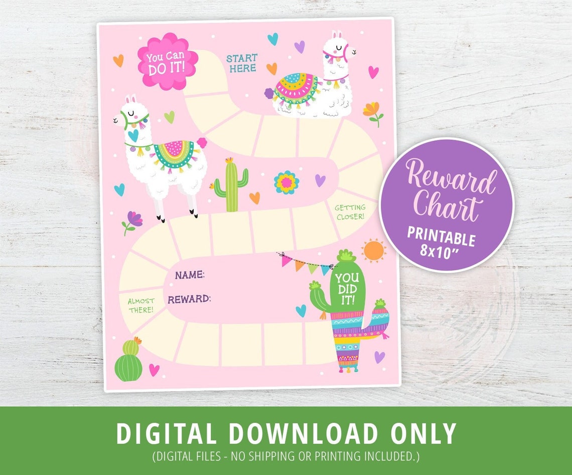 Printable Llama Reward Chart Llama Reward Chart Kids Llama | Etsy