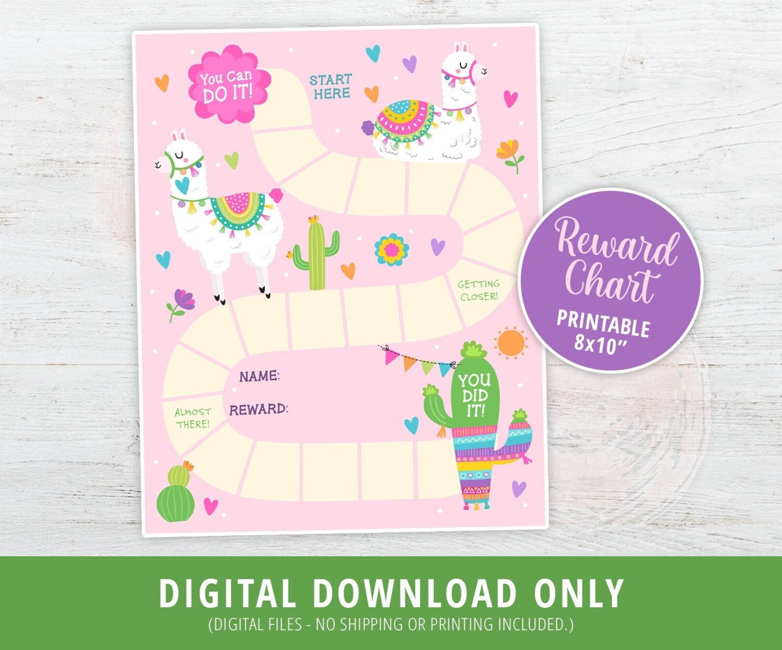 Printable Llama Reward Chart Llama Reward Chart Kids Llama - Etsy