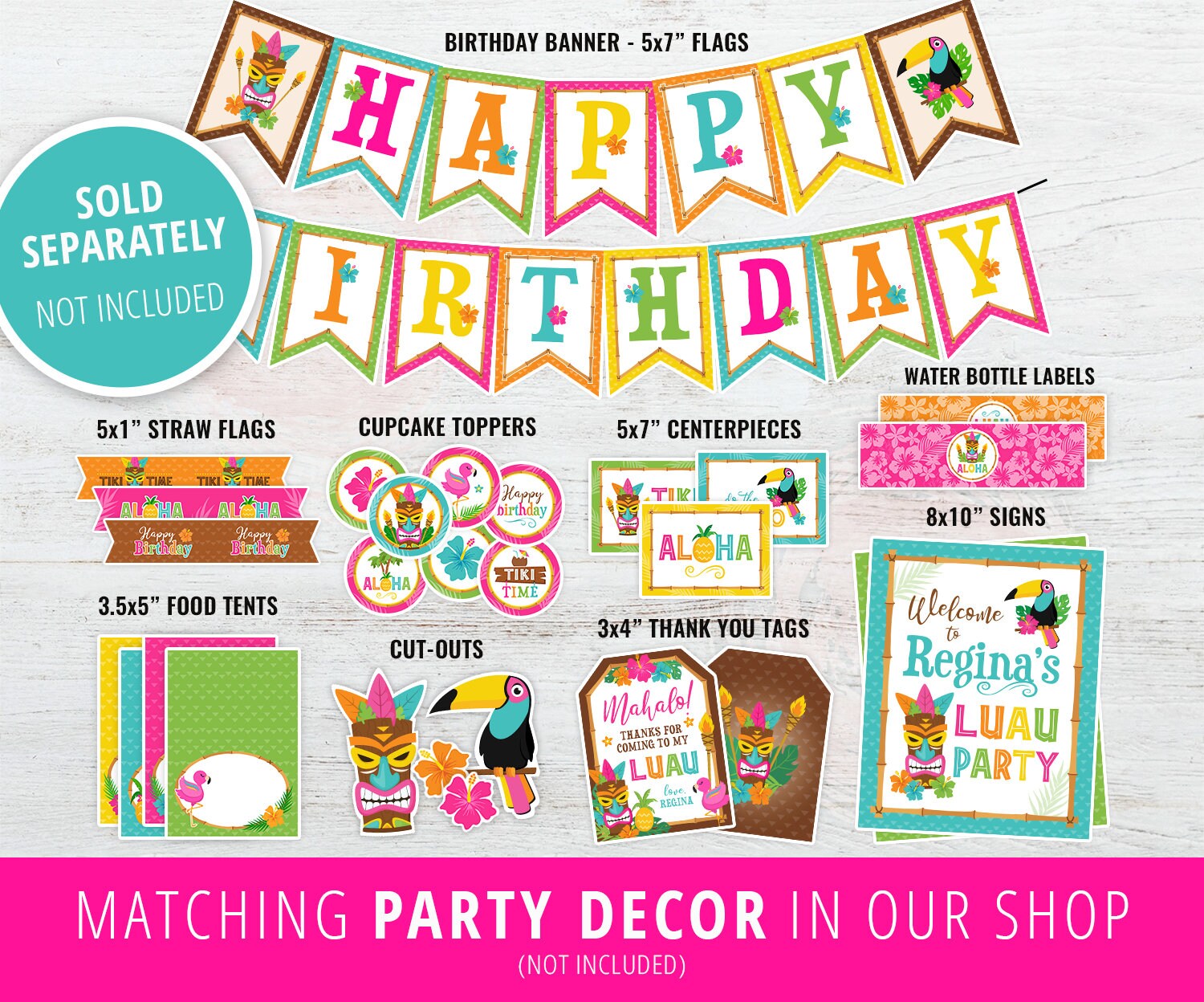 Luau Banner Luau Party Banner Hawaiian Bunting Banner Luau - Etsy