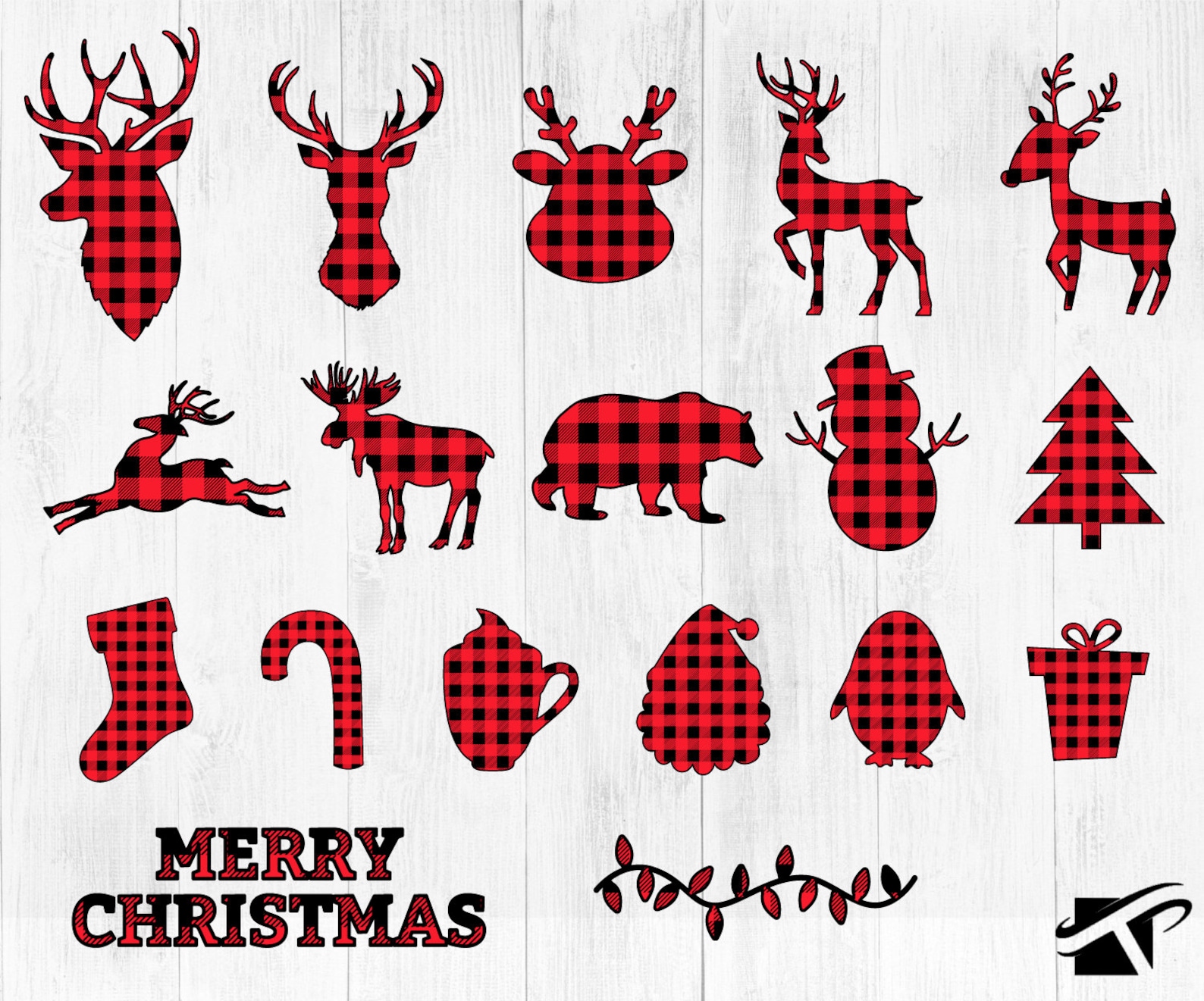 Buffalo Plaid Clipart Christmas Lumberjack Clipart Christmas - Etsy