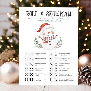 Christmas Roll A Snowman Dice Game, Printable Christmas Dice Game ...
