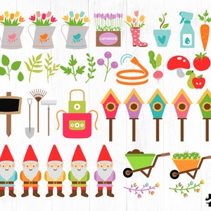 140 Garden Clipart, Spring Clipart Bundle, Gardening Clipart, Flower ...