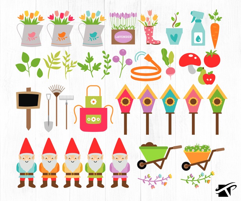 140 Garden Clipart, Spring Clipart Bundle, Gardening Clipart, Flower ...