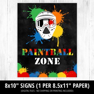 Paintball Party Signs, Paintball Birthday Party Signs, Paintball ...