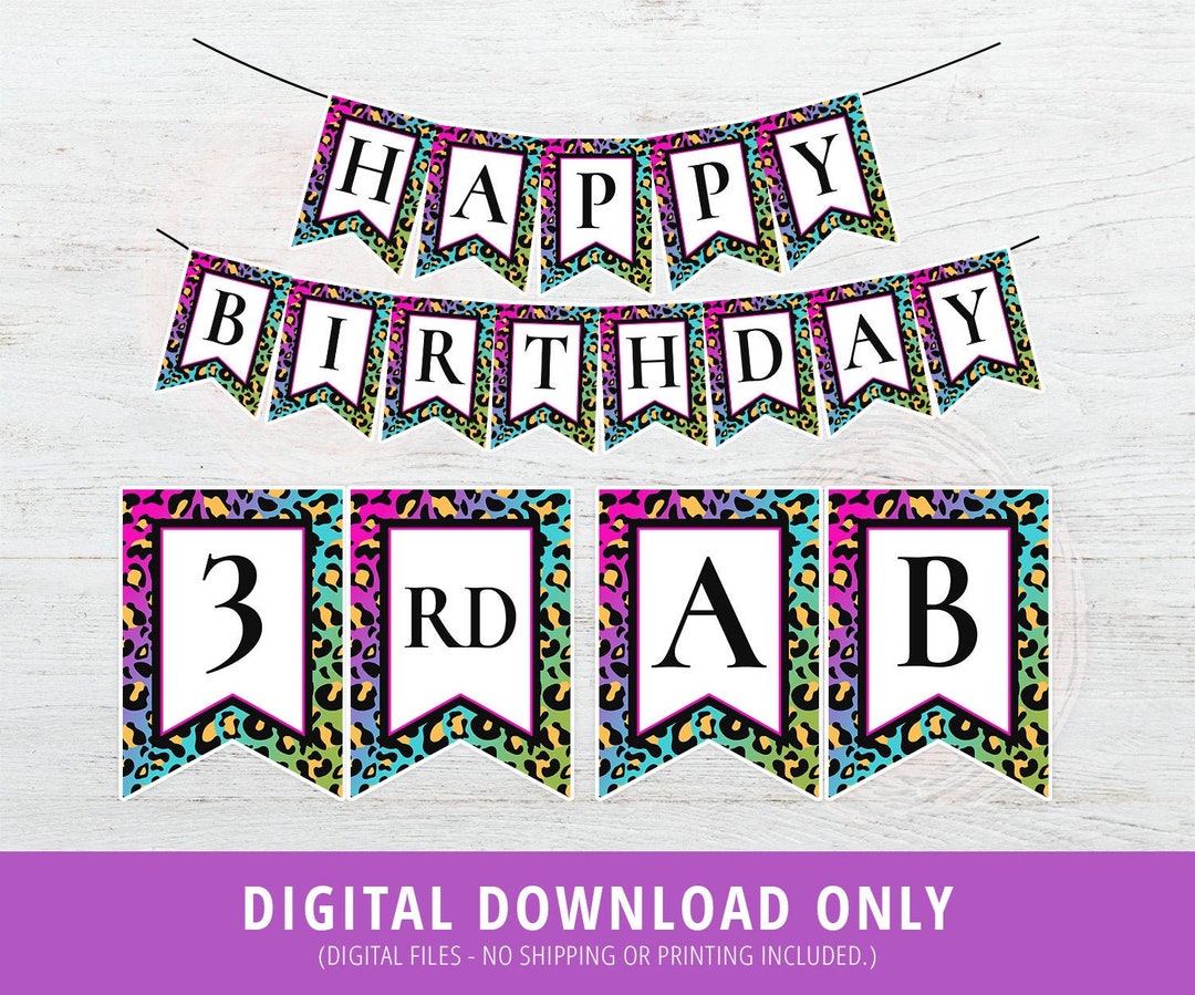 Leopard, Cheetah Print Rainbow Banner, Leopard Print Banner, Cheetah ...