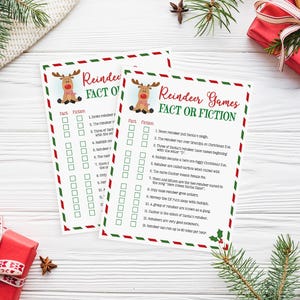 Reindeer Trivia Game, Fact or Fiction, Christmas Games, Fun Holiday ...